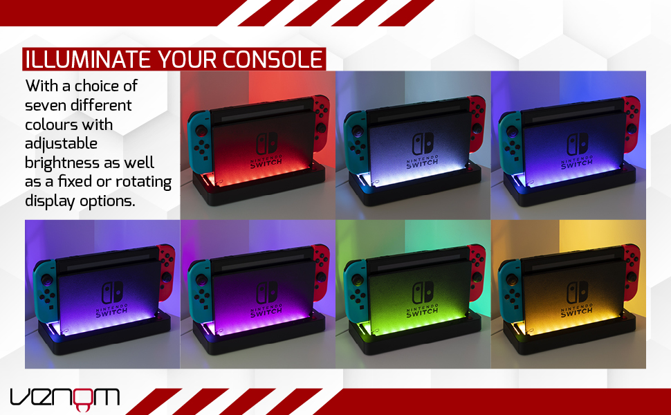 Nintendo switch dock led light store